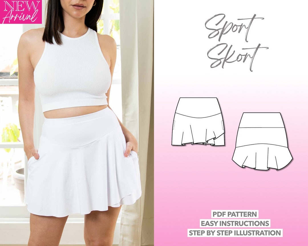 Skort Sewing Pattern Women PDF Pattern Sport Skort Sewing Pattern ...