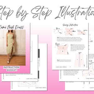 Dress Sewing Pattern Cami Midi Dress Pattern Women Dress Sewing Pattern ...