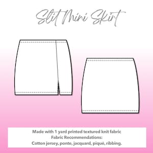 Skirt Sewing Pattern Slit Skirt Pattern Mini Skirt Pattern Women Skirt ...