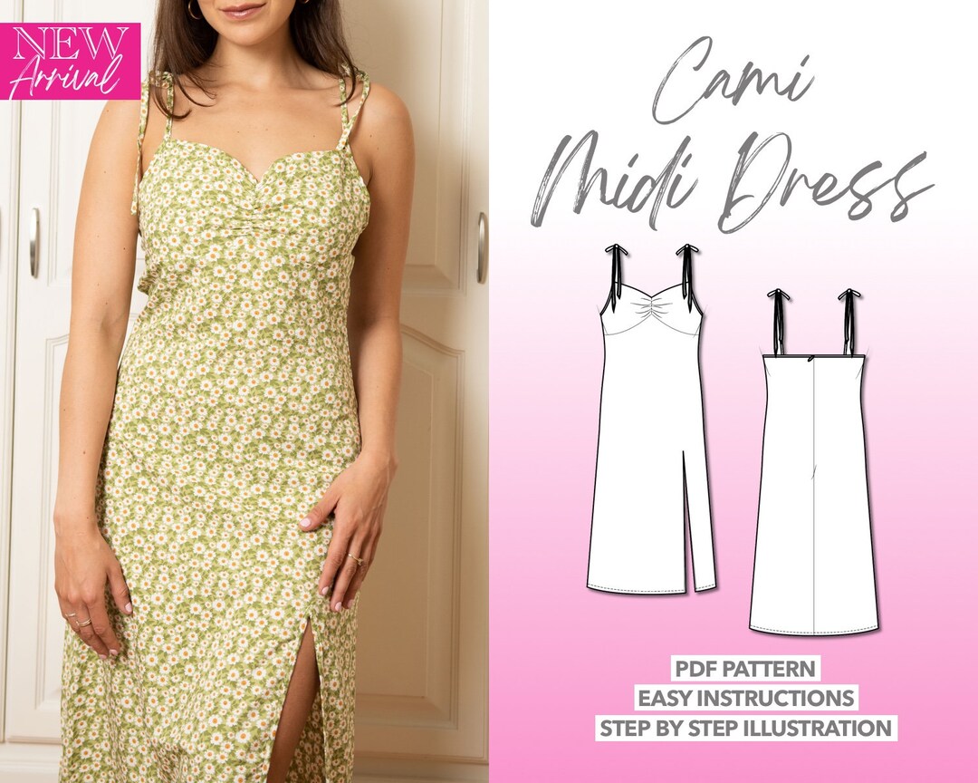 Dress Sewing Pattern Cami Midi Dress Pattern Women Dress - Etsy