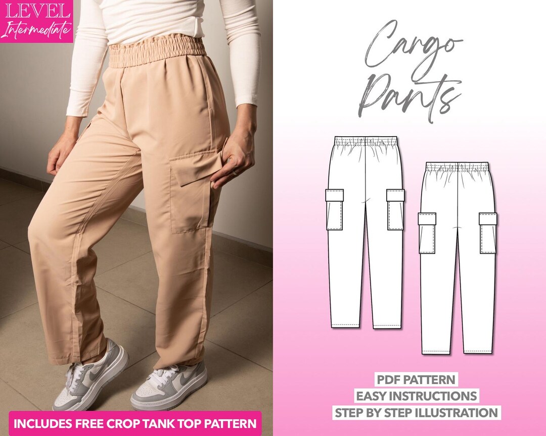 Pants Sewing Pattern Cargo Pants PDF Pattern Women Sewing Pattern ...