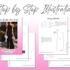 One Shoulder Maxi Dress Sewing Pattern (PDF Pattern) - Etsy