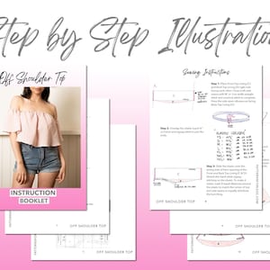 Off Shoulder Crop Top Sewing Pattern: Easy PDF Download (XS-XXXL) - Etsy