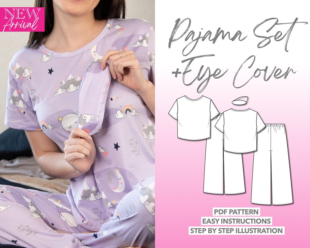 Pajama Set Sewing Pattern Sleepwear Pattern PJ Sewing Pattern - Etsy