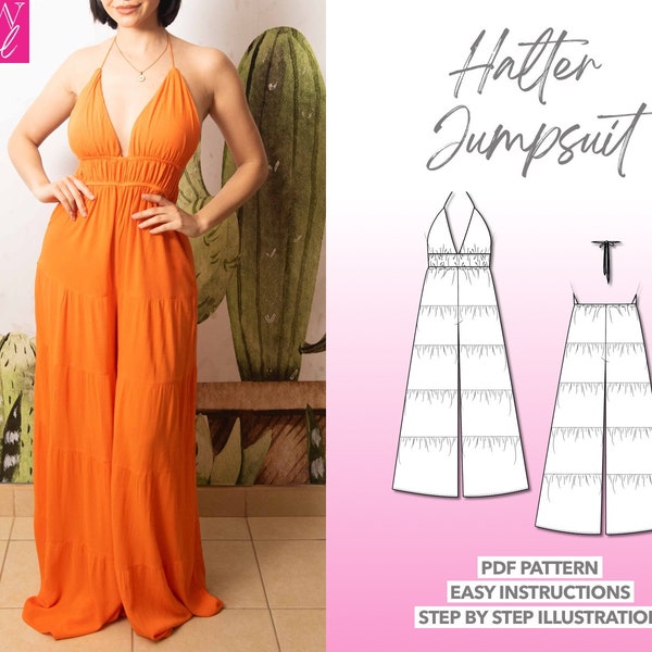 Halter Jumpsuit - Etsy