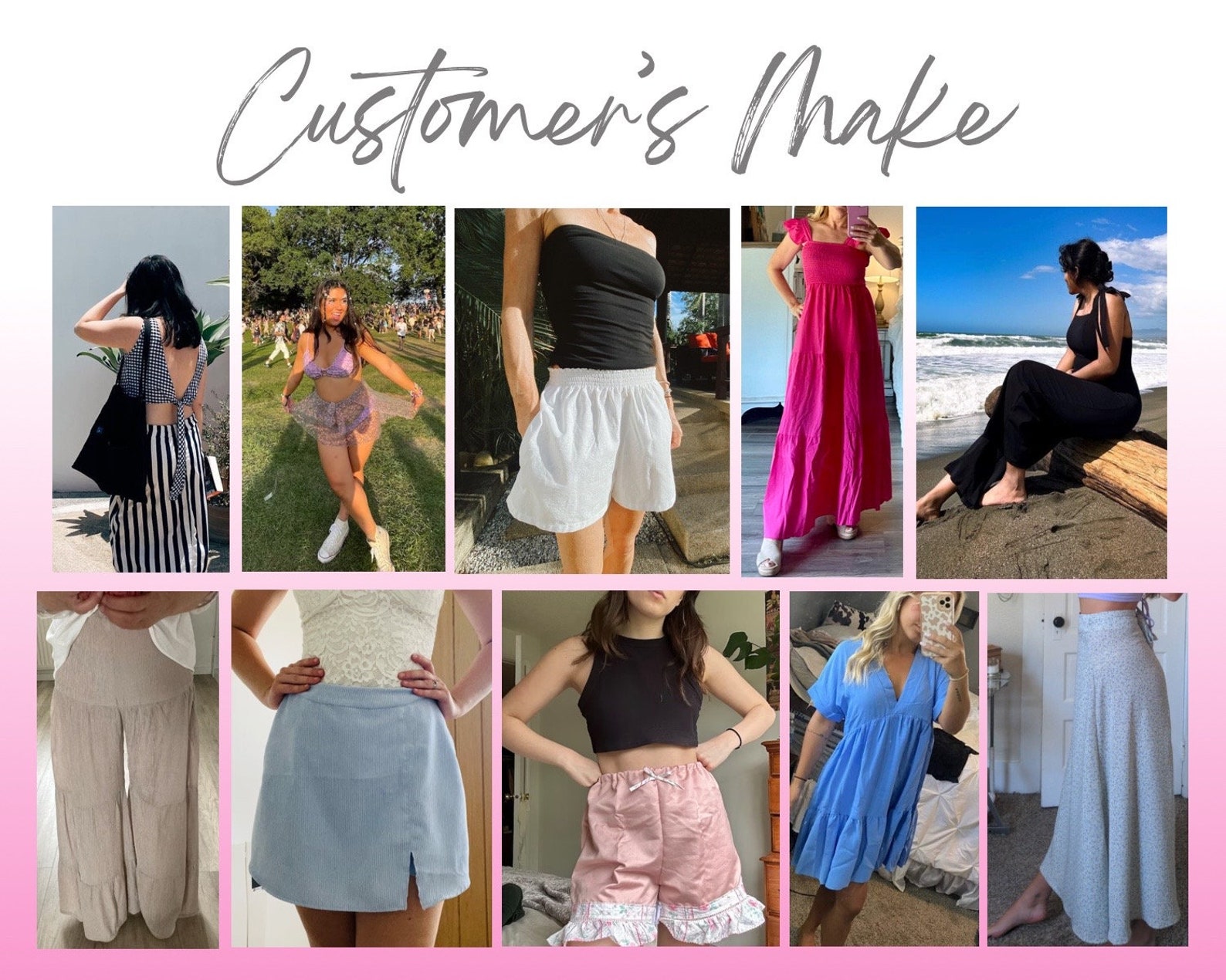 Tie Back Top Sewing Pattern Crop Top Pattern Open Back Sewing Pattern ...