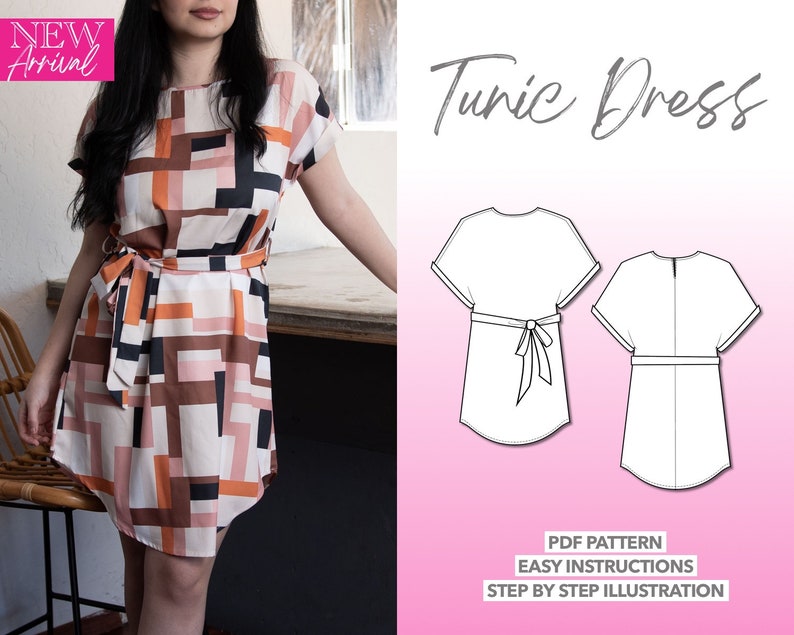 Tunic Dress Sewing Pattern Shift Dress Pattern Oversized - Etsy