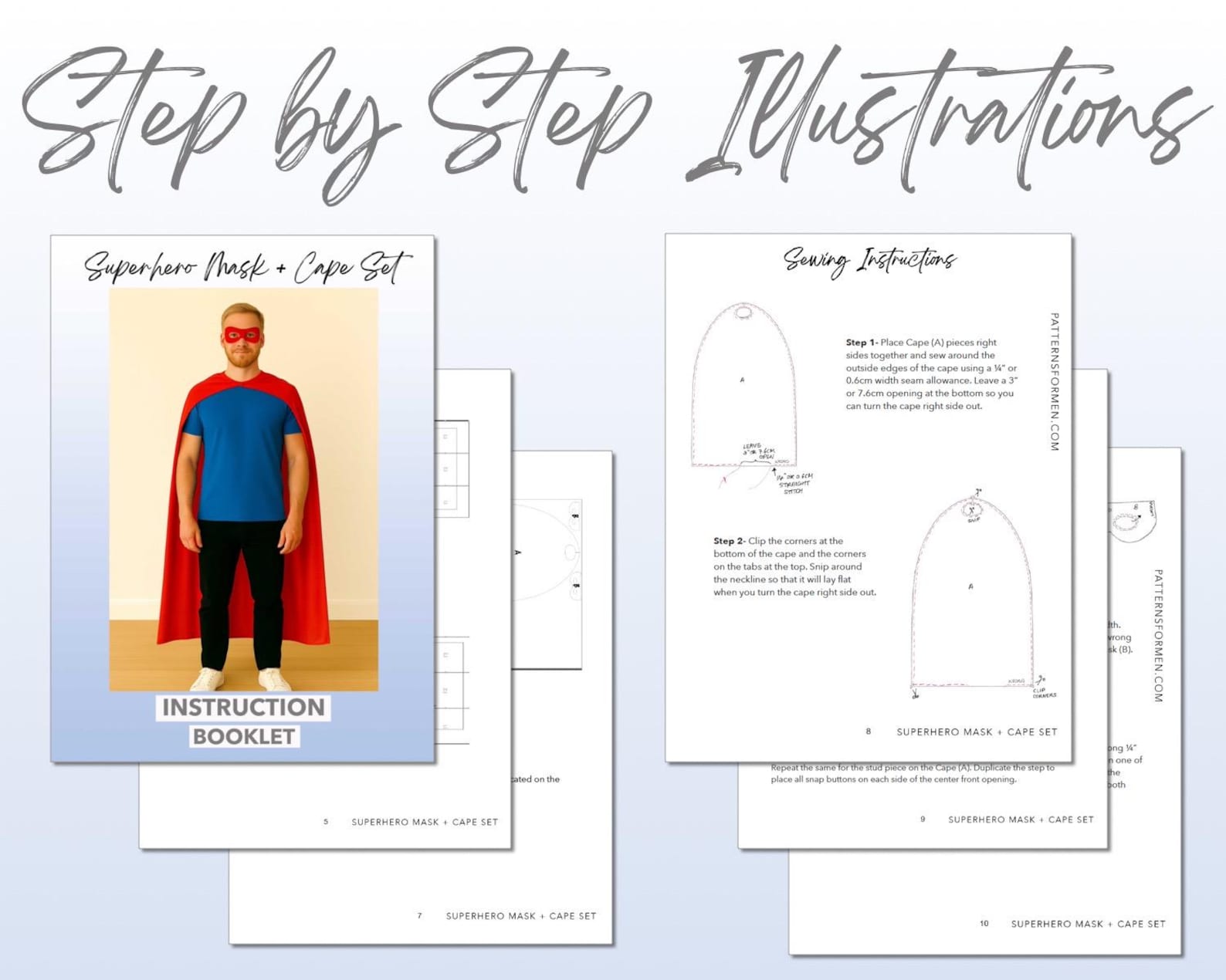 Superhero Cape and Mask Sewing Pattern Set (PDF Download) - Etsy