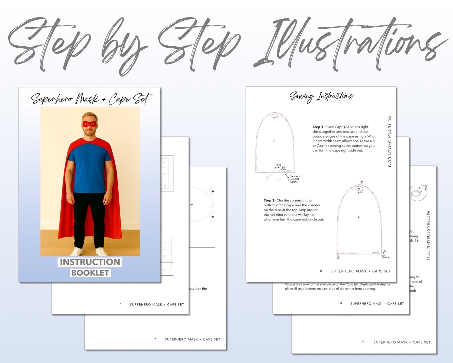 Superhero Cape and Mask Sewing Pattern Set (PDF Download) - Etsy