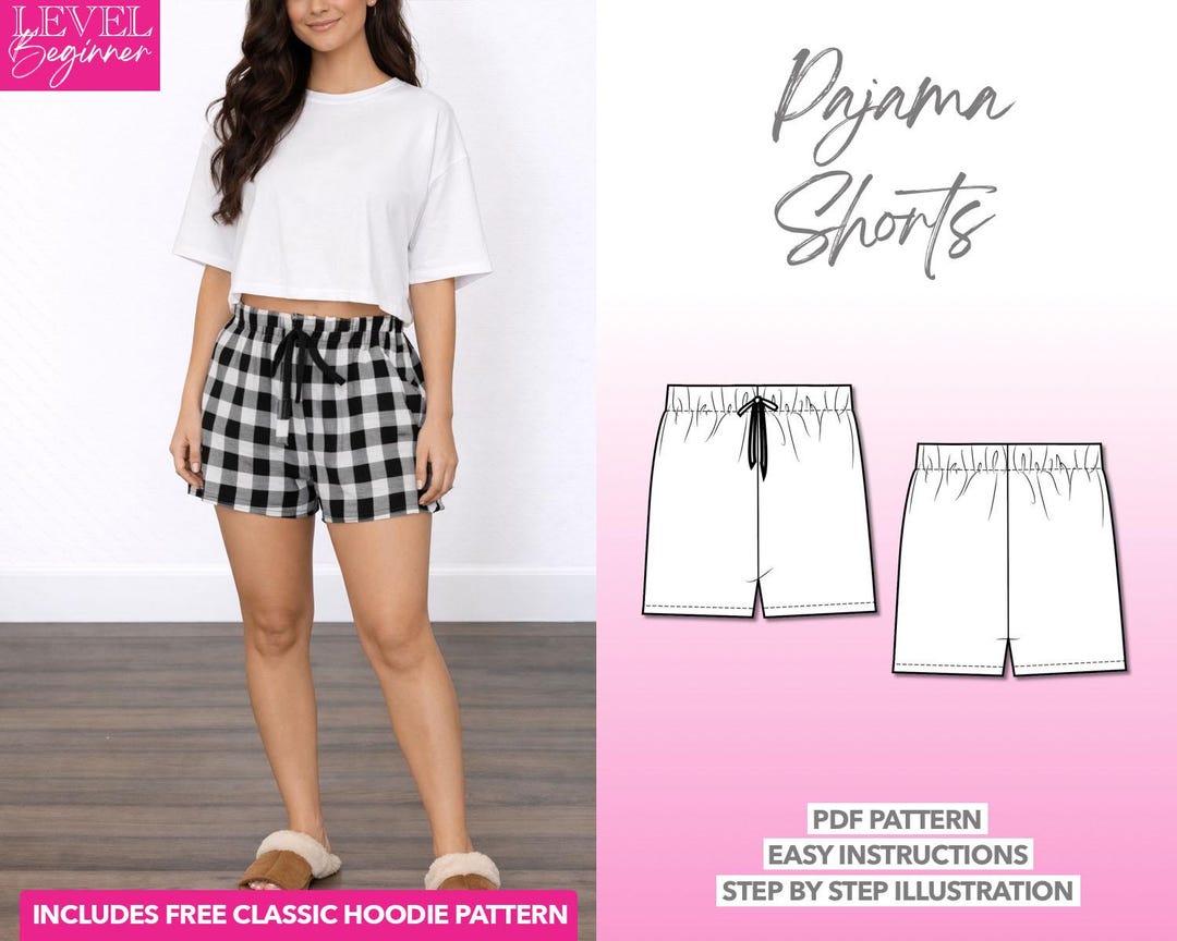 Pajama Shorts Sewing Pattern: Women's Loungewear (PDF Download XS-XXXL ...