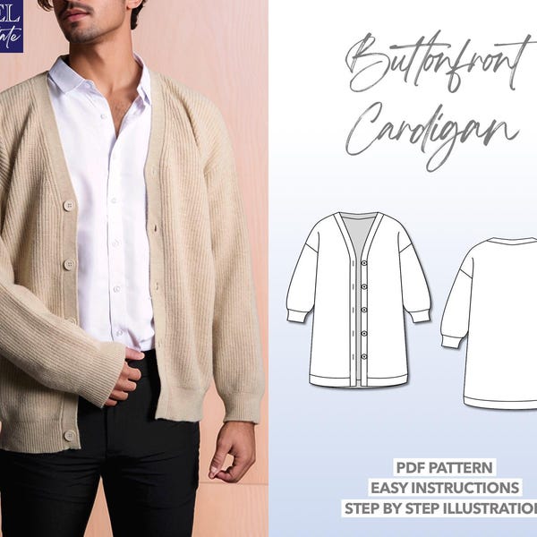 Men Cardigan Pattern - Etsy