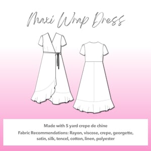 Maxi Wrap Dress Sewing Pattern: Women's PDF (XS-XXXL) + Bonus Romper - Etsy