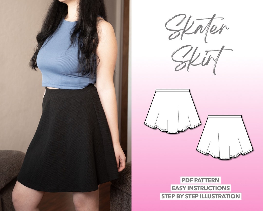 Mini Skirt Sewing Pattern Skater Skirt Pattern Women Sewing Pattern ...