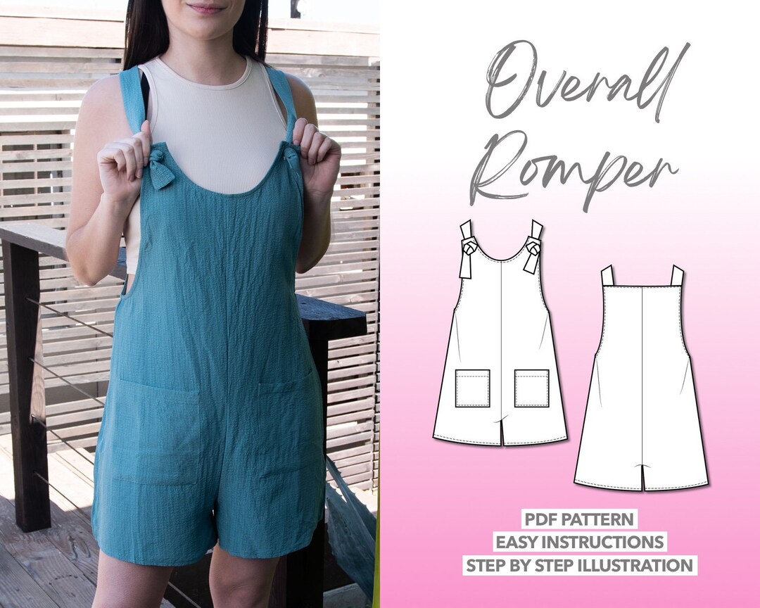 Romper Sewing Pattern Overall Romper Pattern Summer Romper Sewing Pattern Playsuit PDF Pattern ...