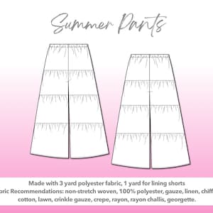 Boho Tiered Pants Sewing Pattern: Easy PDF (XS-XXXL) + Bonus Crop Top ...