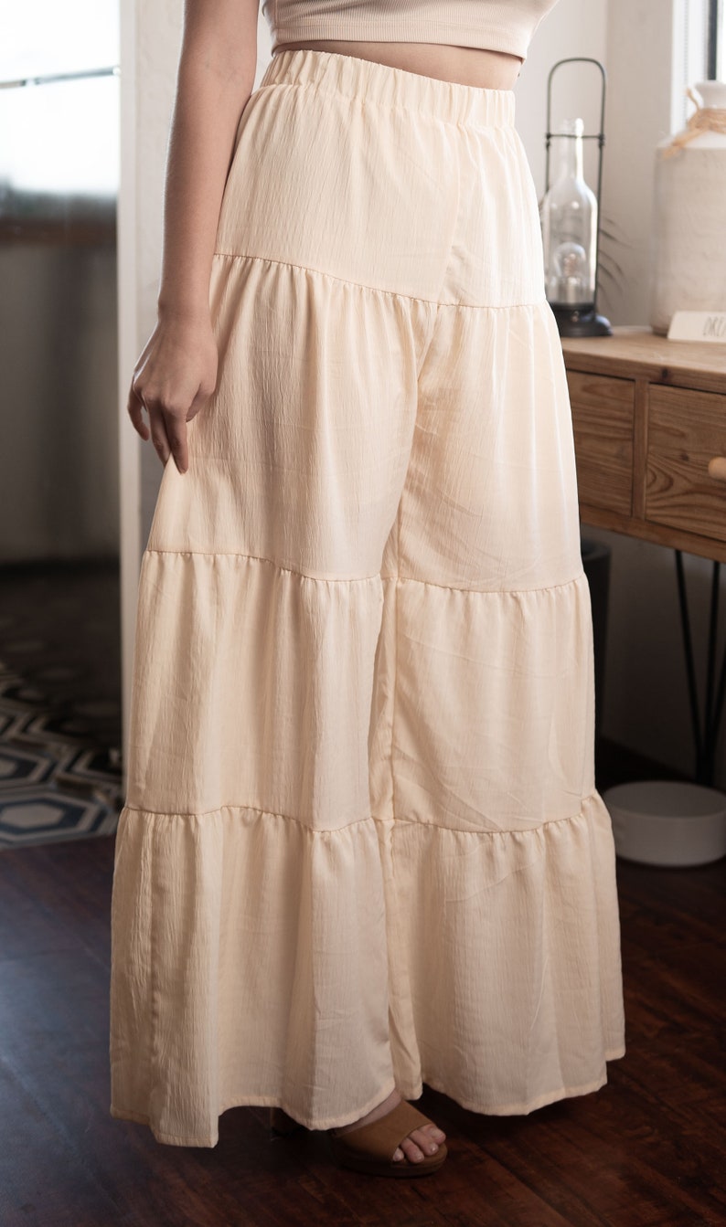 Boho Tiered Pants Sewing Pattern: Easy PDF (XS-XXXL) + Bonus Crop Top ...
