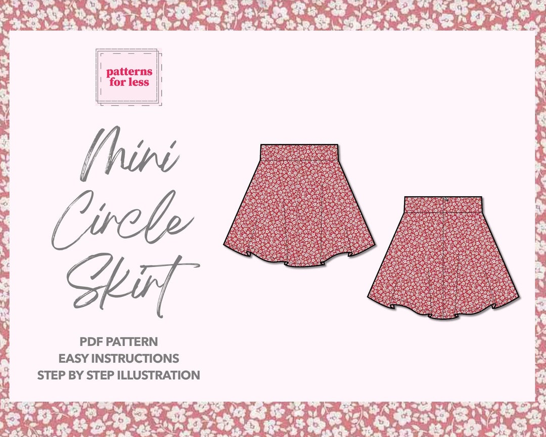 Mini Skirt Sewing Pattern Circle Skirt Sewing Pattern Women Sewing ...