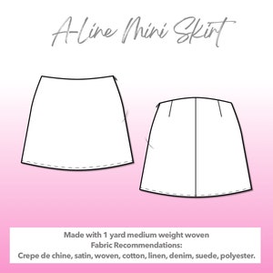 A-line Mini Skirt Sewing Pattern: Easy PDF (XS-XXXL) + Bonus Crop Top ...