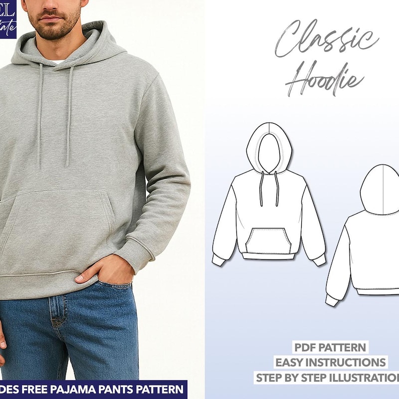 Mens Hoodie Sewing Pattern - Etsy
