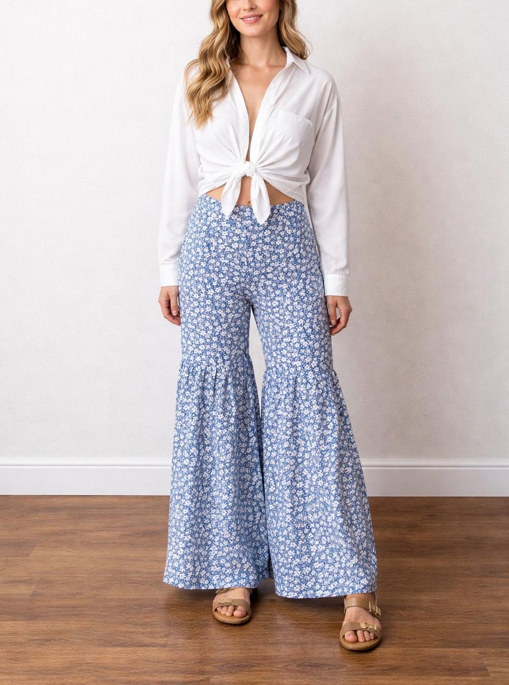 Bell Bottom Pants Sewing Pattern: High Waist Boho Style (PDF Pattern ...