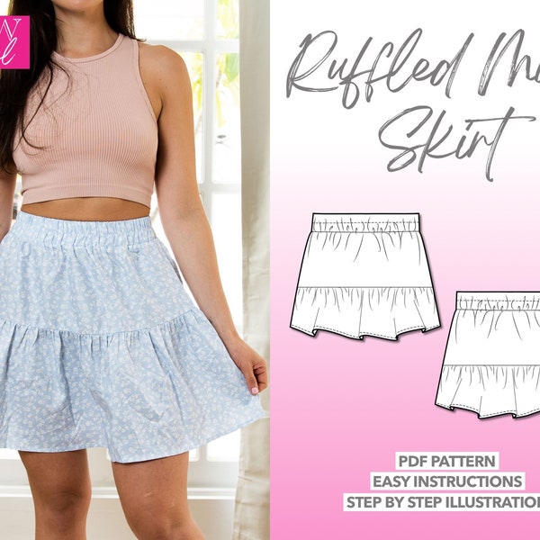 Ruffle Skirt Pattern - Etsy