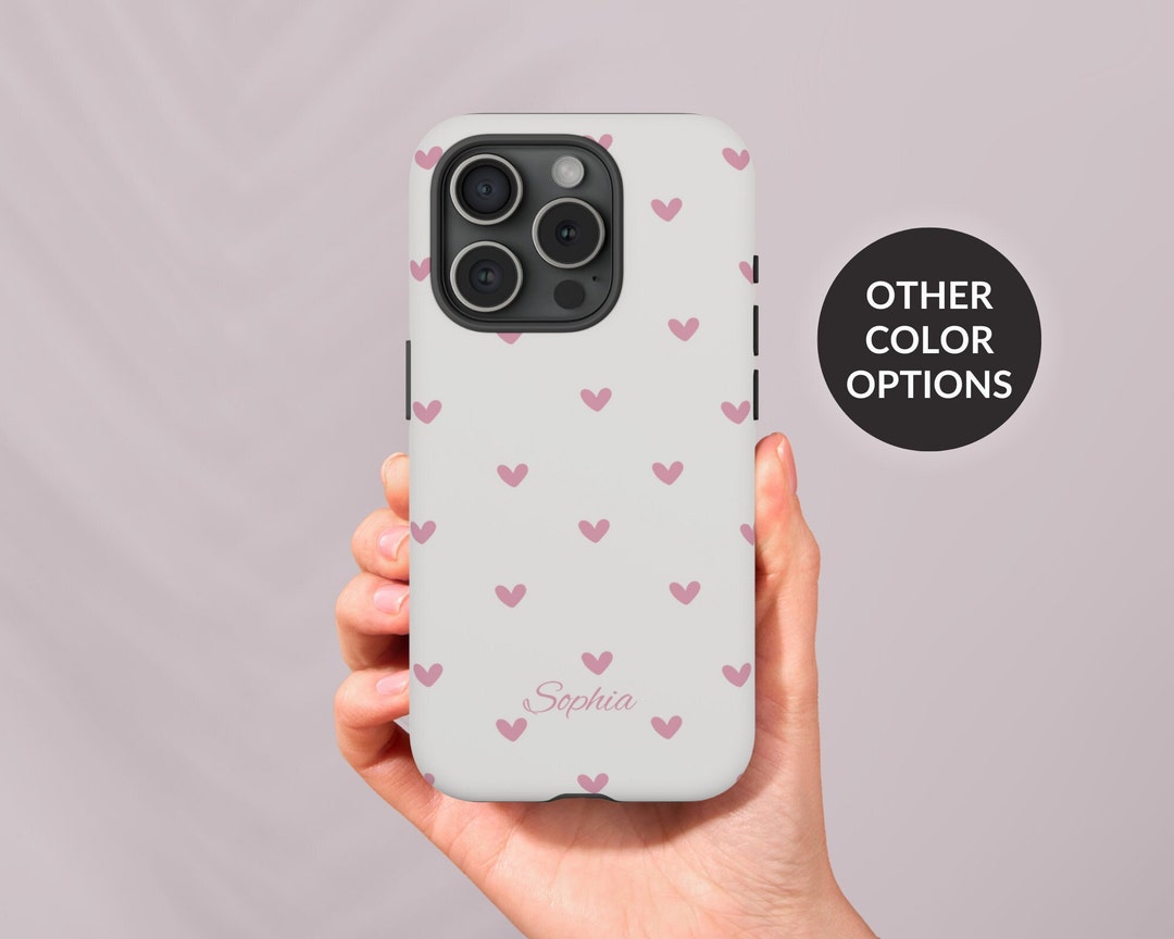 Custom Name Pink Heart Phone Case, Valentines Day iPhone 12 Pro Max ...