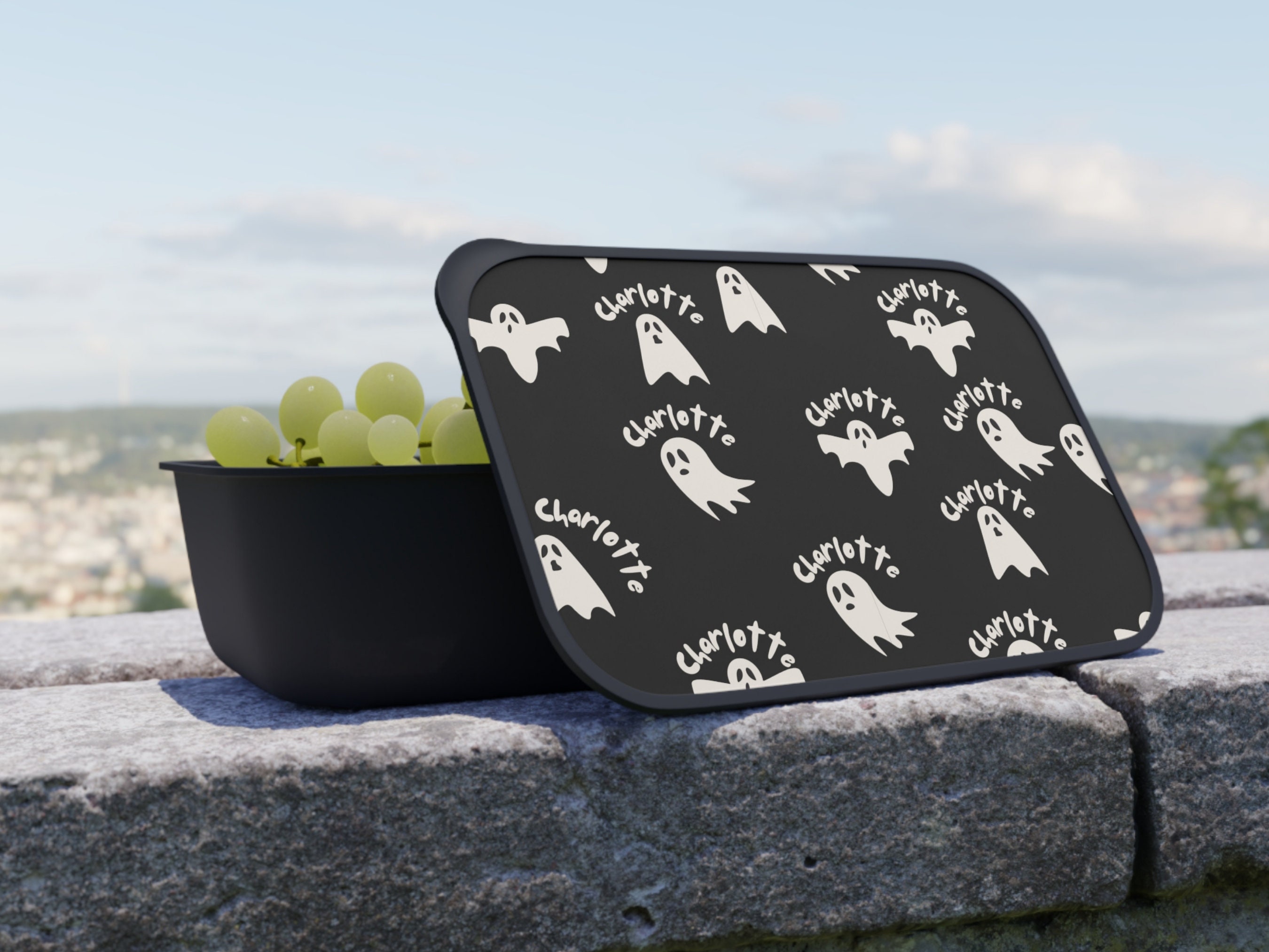 Custom Bento Box Halloween Vibes, Gothic Ghost Lunch Box, Vintage ...