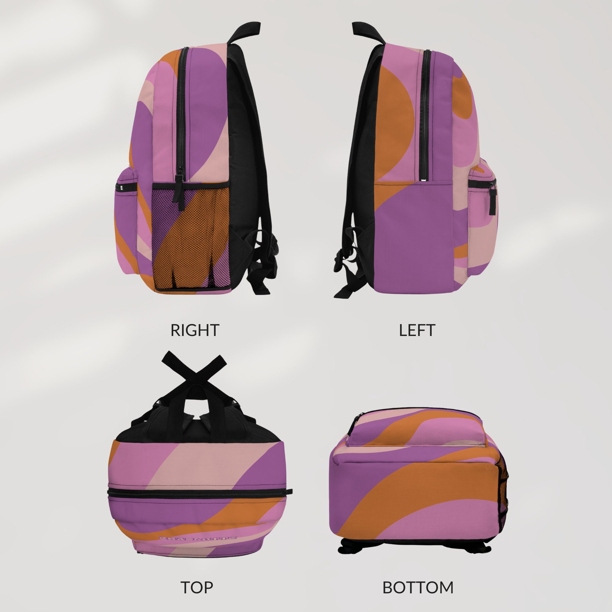 Personalized Retro Groovy Wavy Pattern Backpack With Custom Name, Back ...