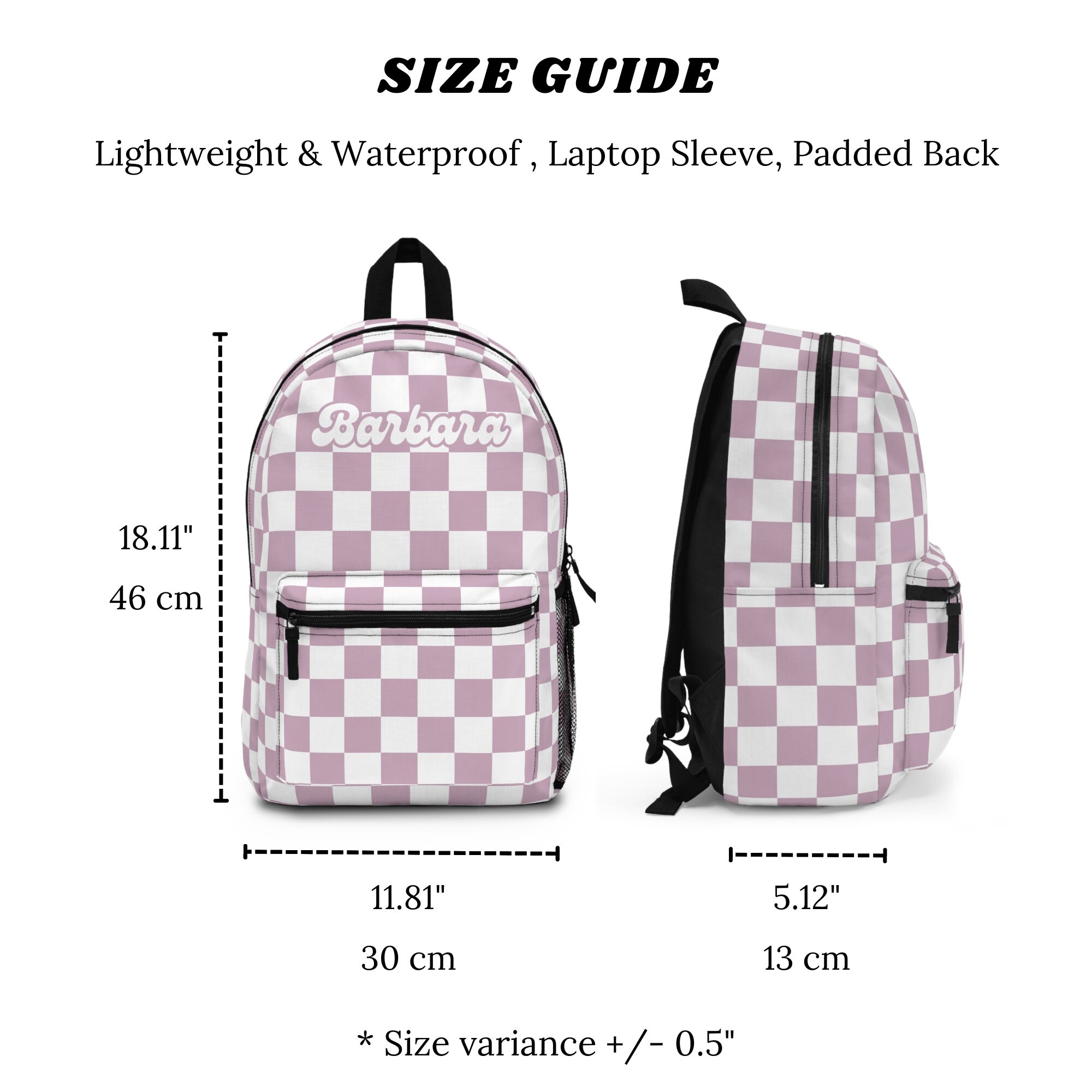 Ladies Checkered Backpack, Vintage Backpack, Large Backpack for Girls ...