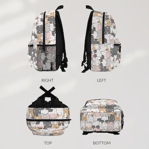 Personalized Cute Cat Kawaii Backpack Gifts for Cat Lovers, Large ...