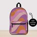 Personalized Retro Groovy Wavy Pattern Backpack With Custom Name, Back ...