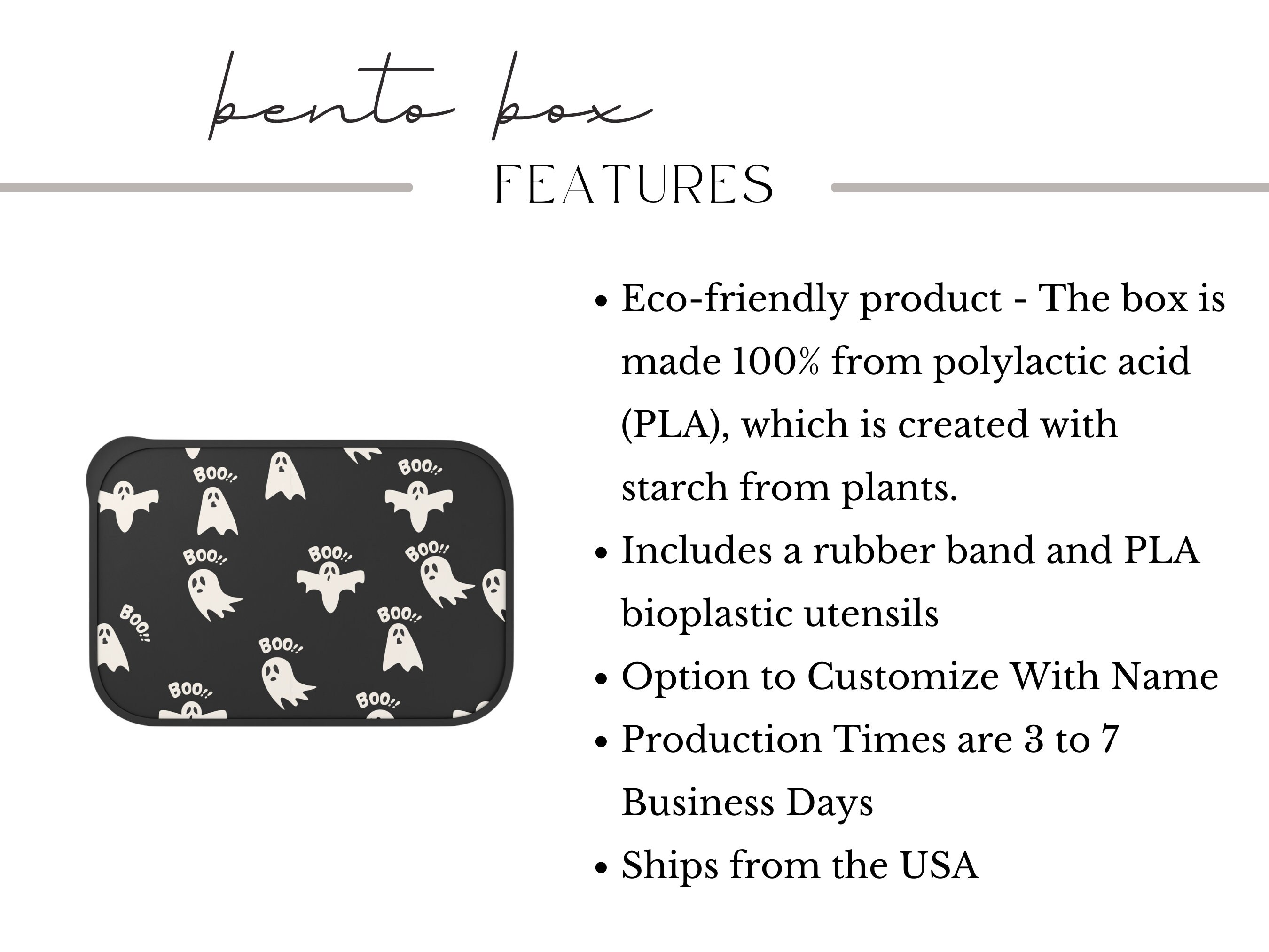 Custom Bento Box Halloween Vibes, Gothic Ghost Lunch Box, Vintage ...