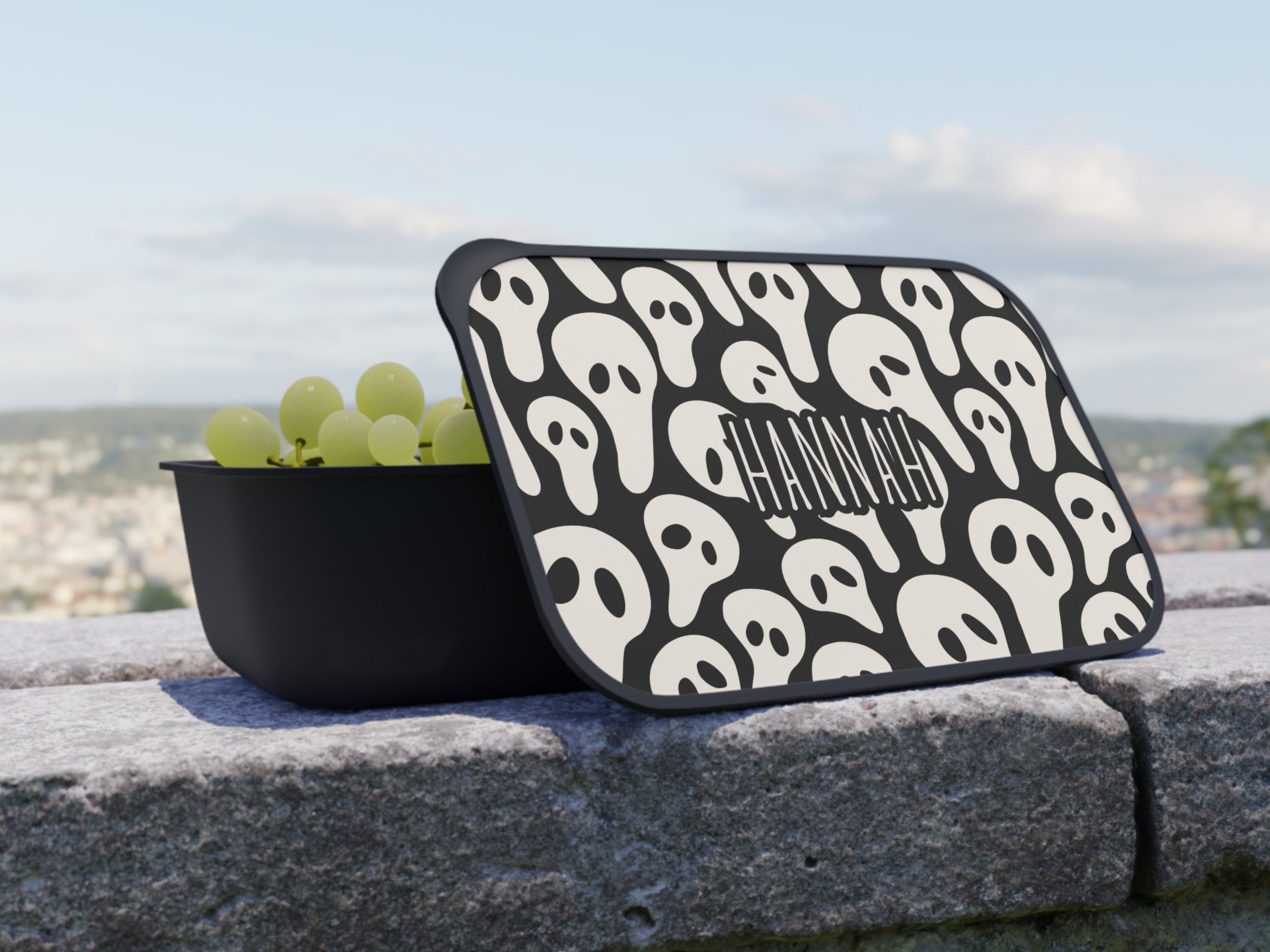 Custom Bento Box Halloween Vibes, Gothic Ghost Lunch Box sold by Barony ...