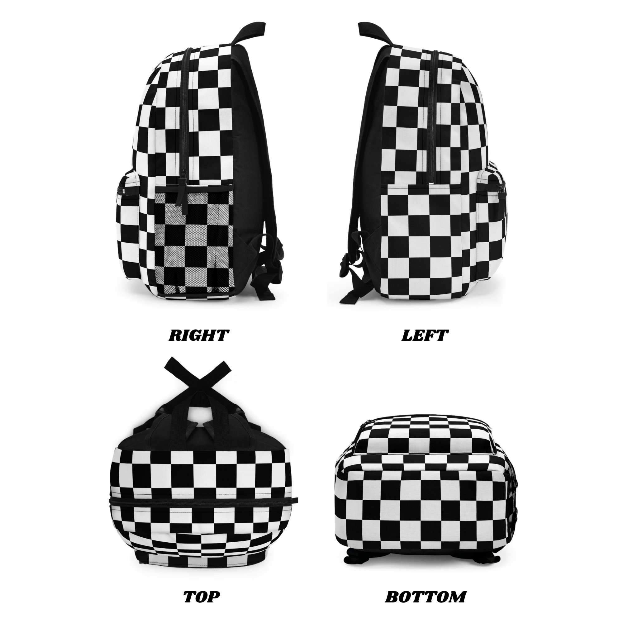 Retro Black & White Checkered Backpack Women, Large Backpack for Boys ...