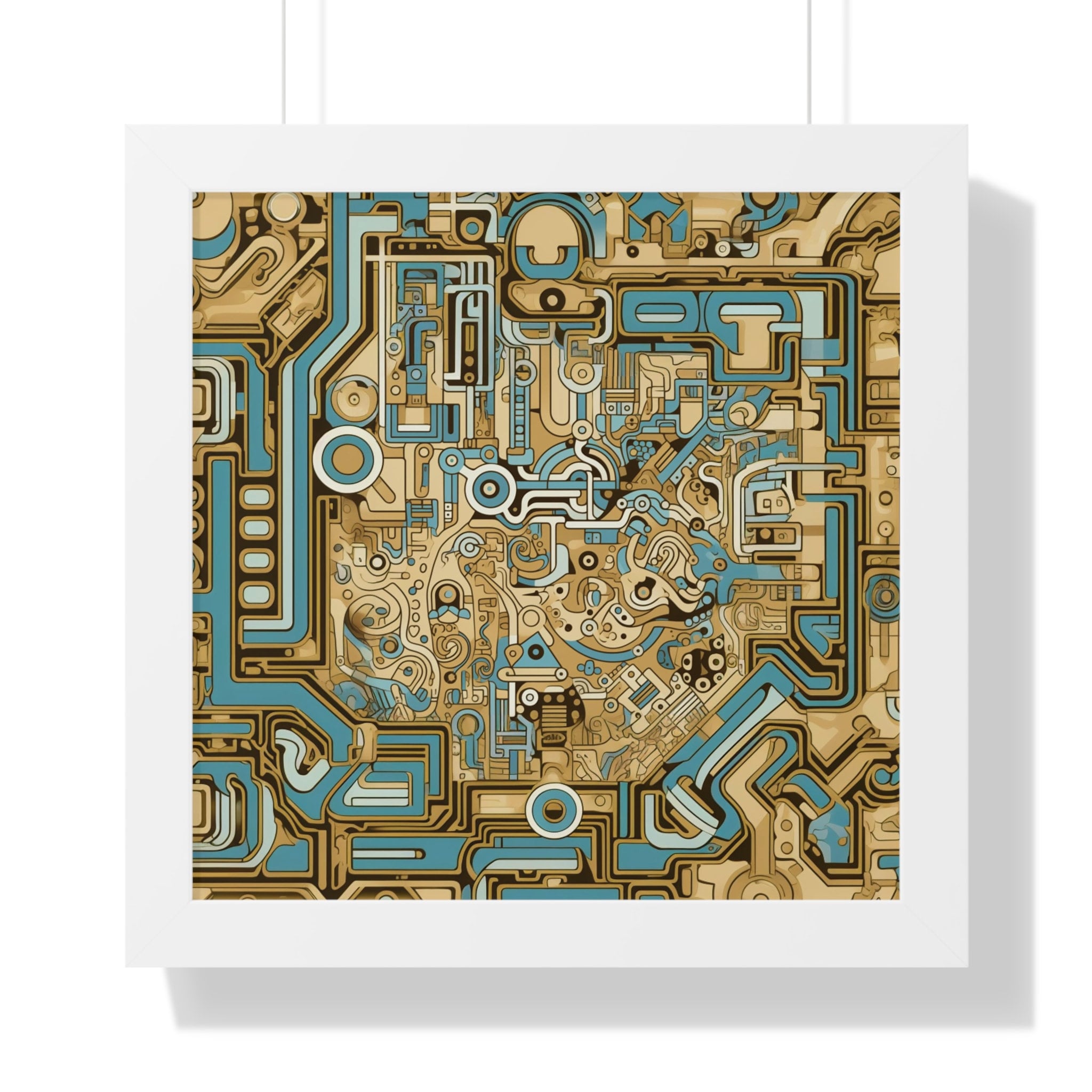 Blue and Gold Egyptian Mayan Motherboard Earth Code City Layout ...