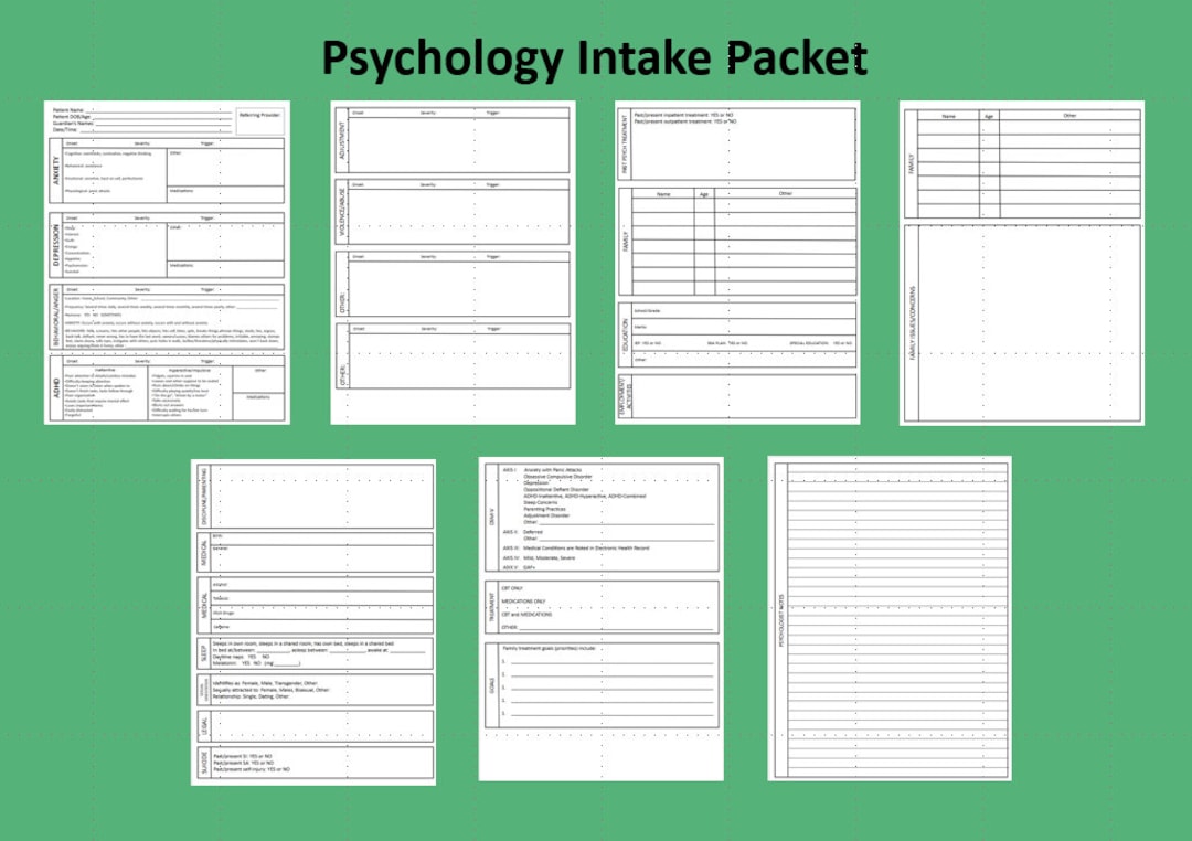 Psychology Intake Form - Etsy