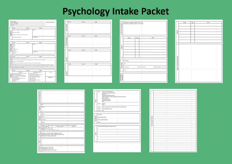 Psychology Intake Form - Etsy