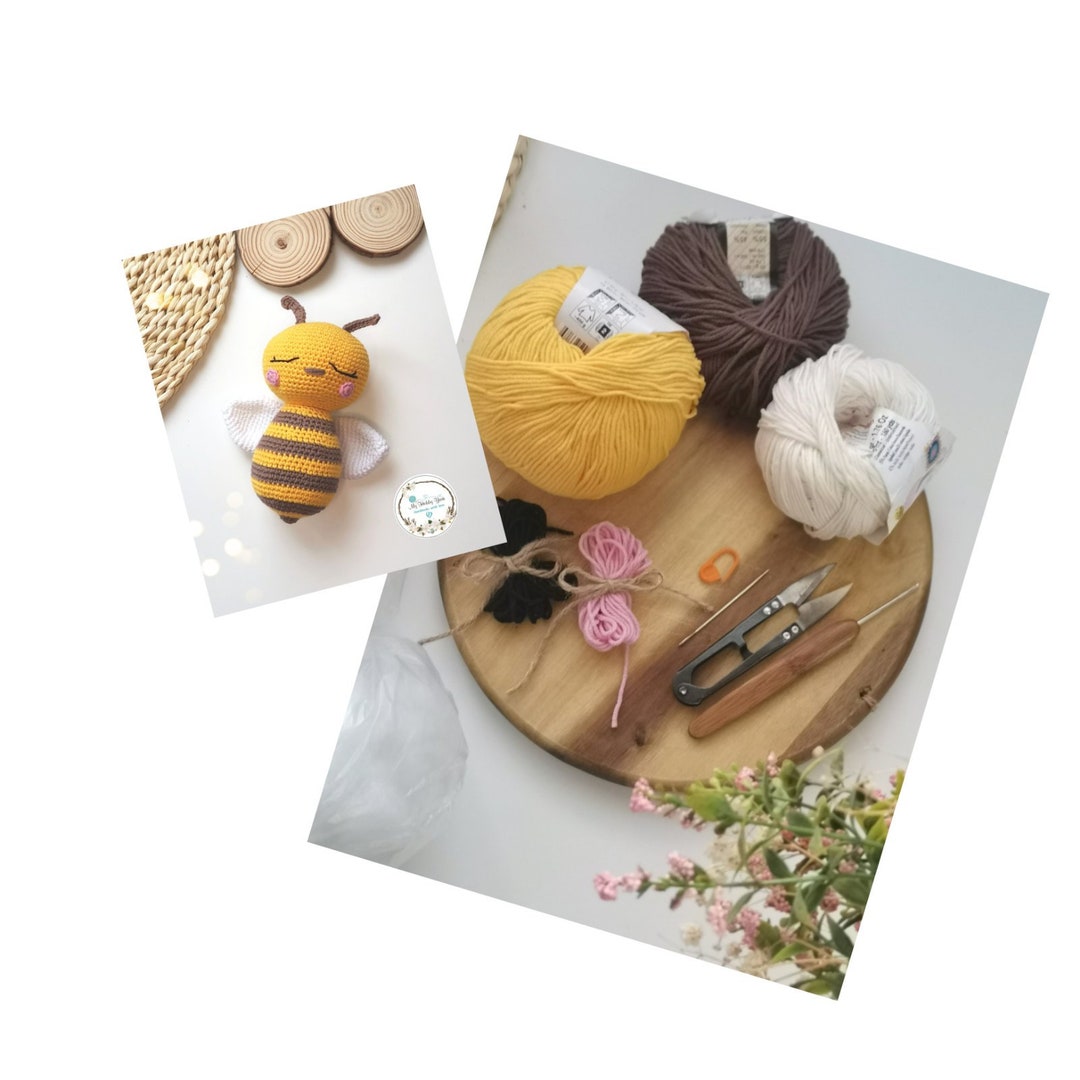 DYI Crochet Kit, Crochet Bee Kit, Crochet Set, Cute Bee Crochet Set ...