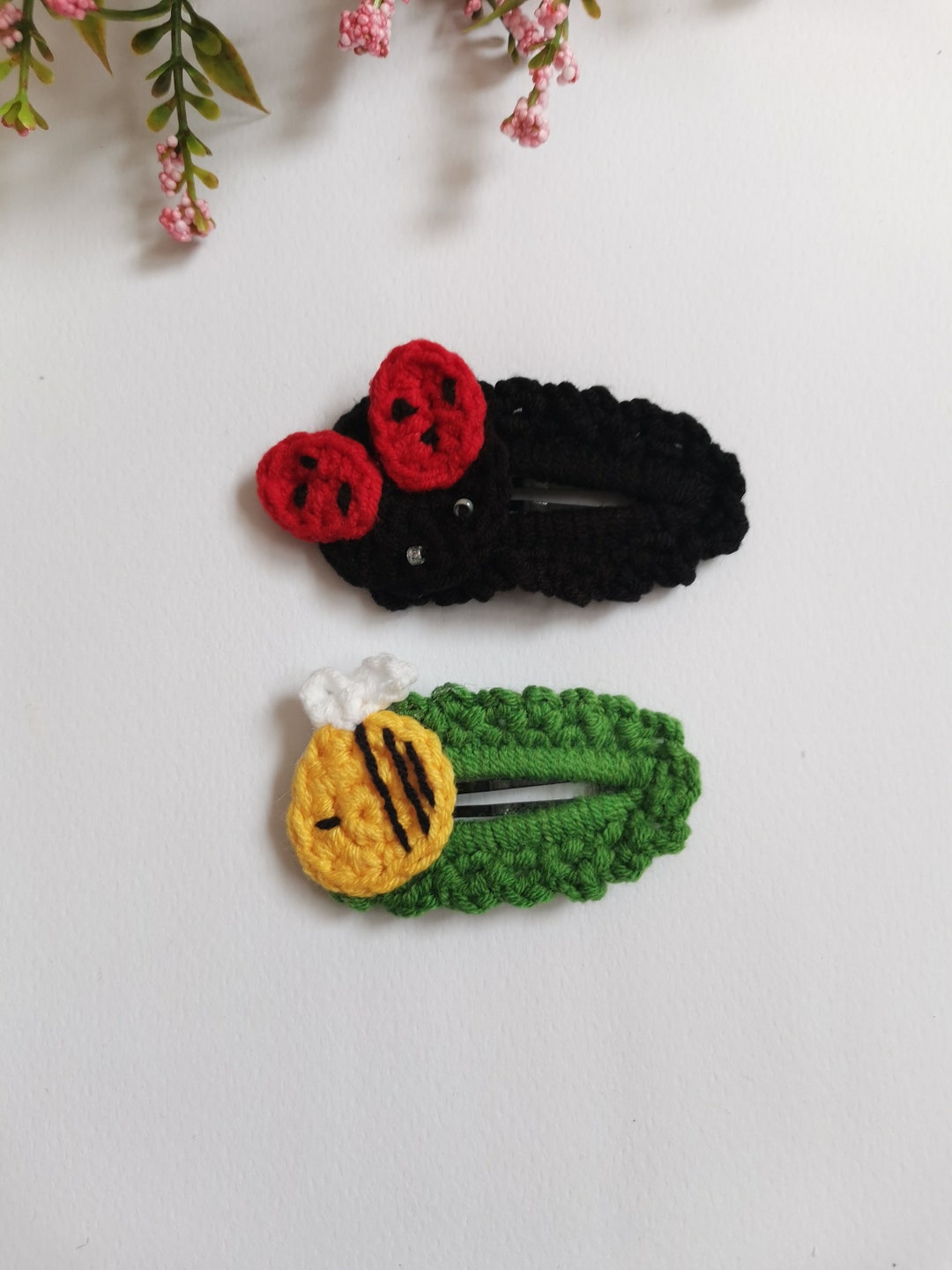 Crochet Bee & Ladybug Hair Clips: Baby Girl Hair Accessories - Etsy