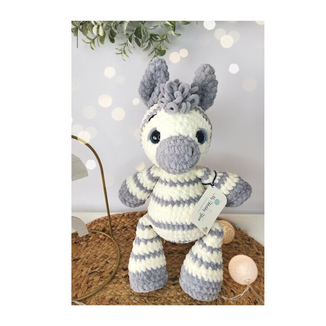 Crochet Plush Zebra Toy: Stuffed Animal Toy, Safari Party First Toy ...
