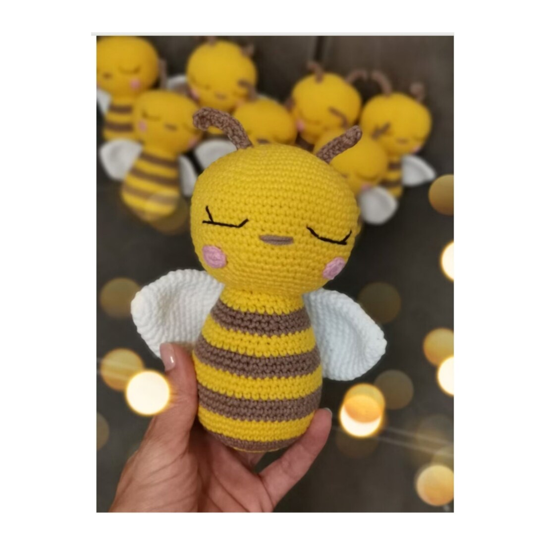 Handmade Cute Little Bee Toy for Kids and Babies, Soft Crochet Toy ...