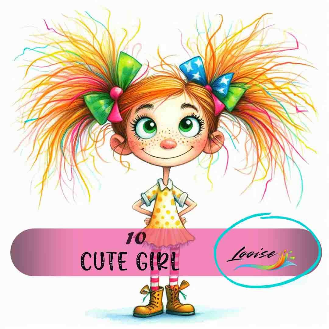 Cute Anime Girl Stickers, Sublimation Designs, Sticker Sheet, Junk ...