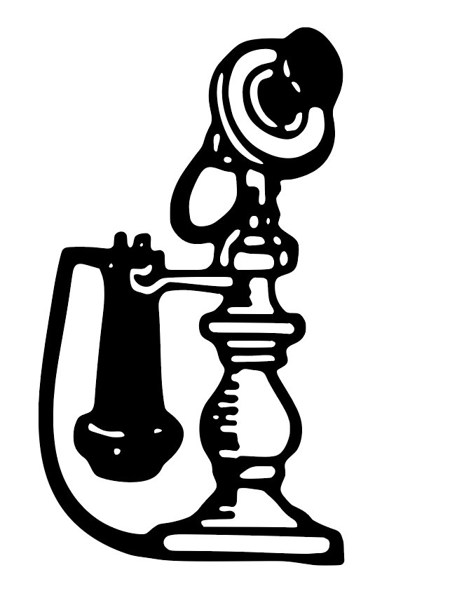 Retro Telephone Svg, Candle Stick Vintage Phone Svg, Black and White ...
