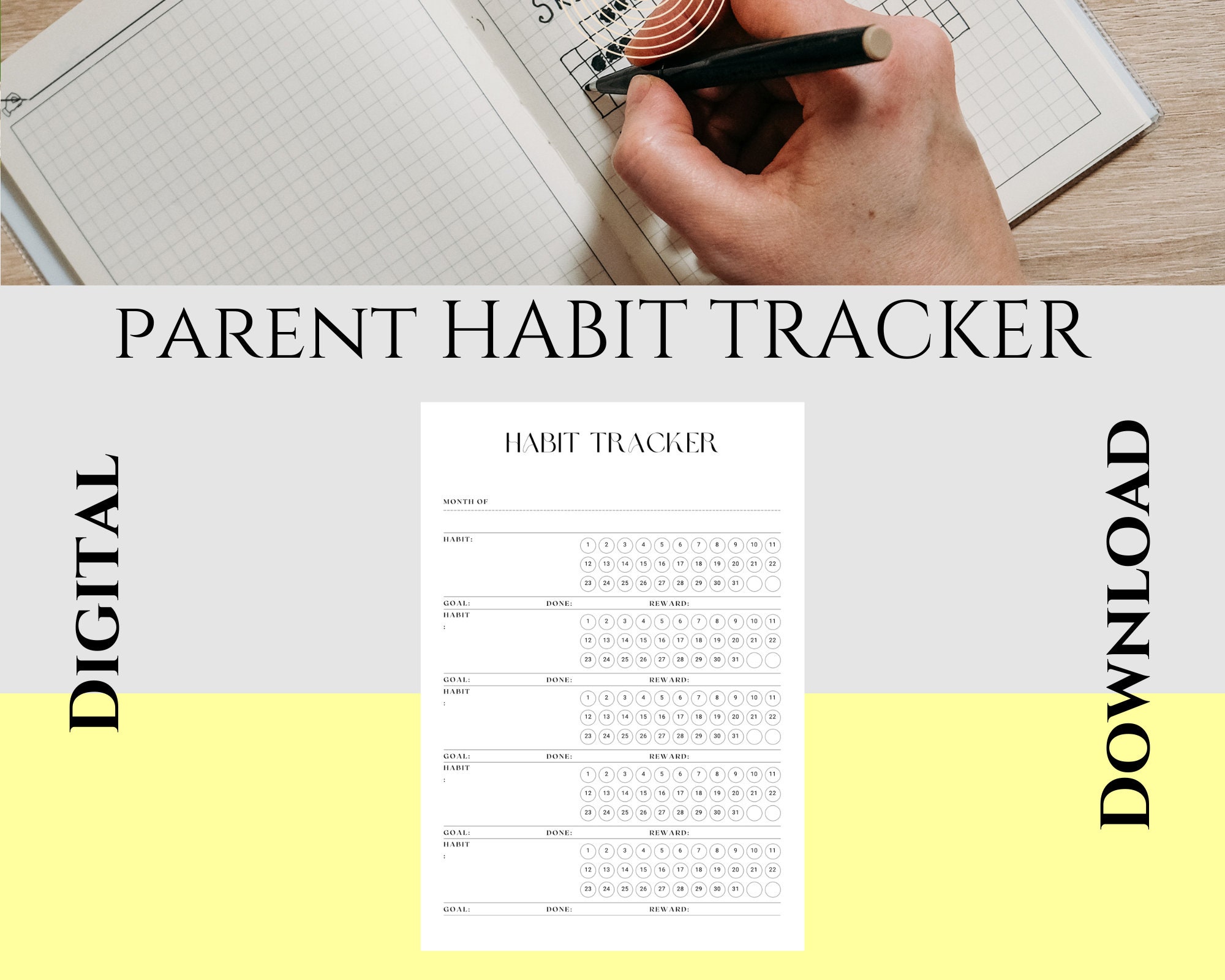 Parent Habit Tracker Instant Download Habit Tracker Printable, Daily ...