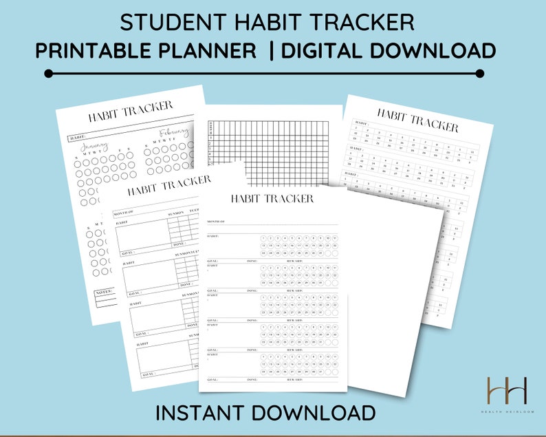 Student Habit Tracker Template Weekly Habit Tracker Day Routine Planner ...