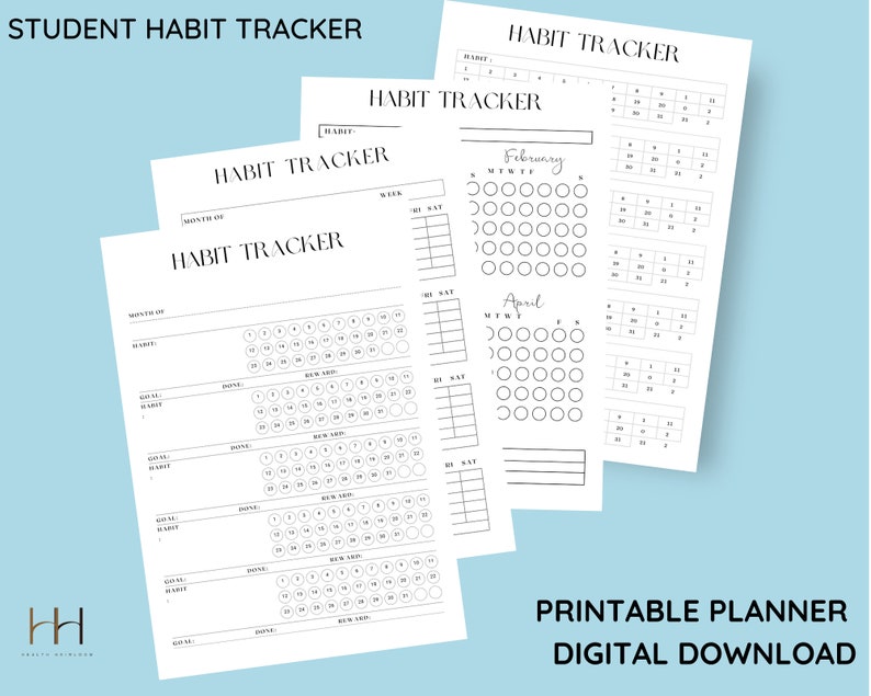 Student Habit Tracker Template Weekly Habit Tracker Day Routine Planner ...