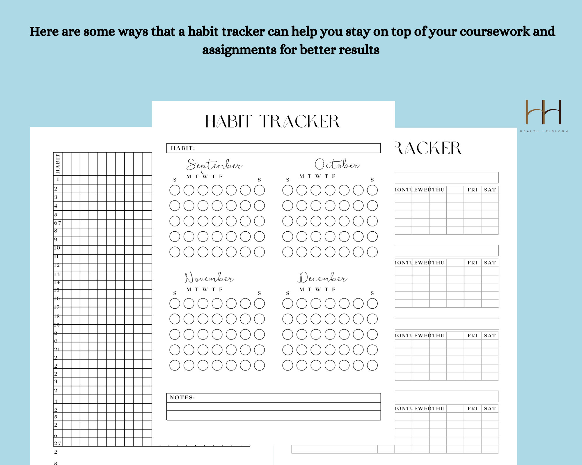 Student Habit Tracker Template Weekly Habit Tracker Day Routine Planner ...