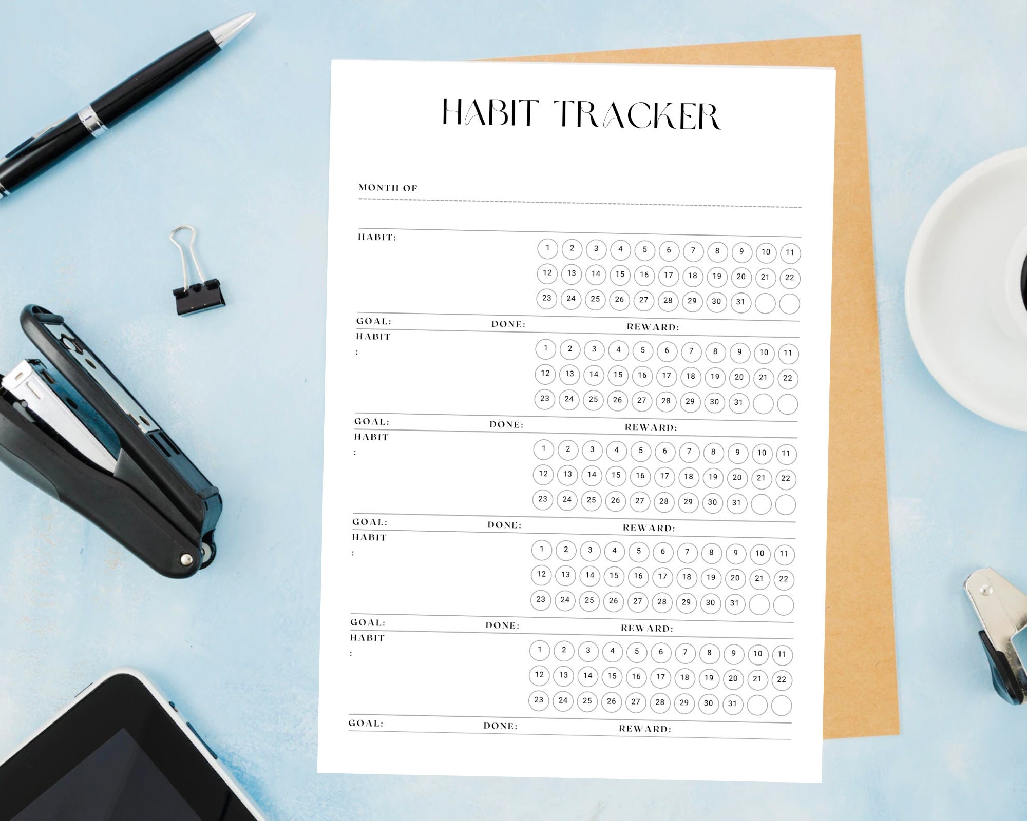 Student Habit Tracker Template Weekly Habit Tracker Day Routine Planner ...