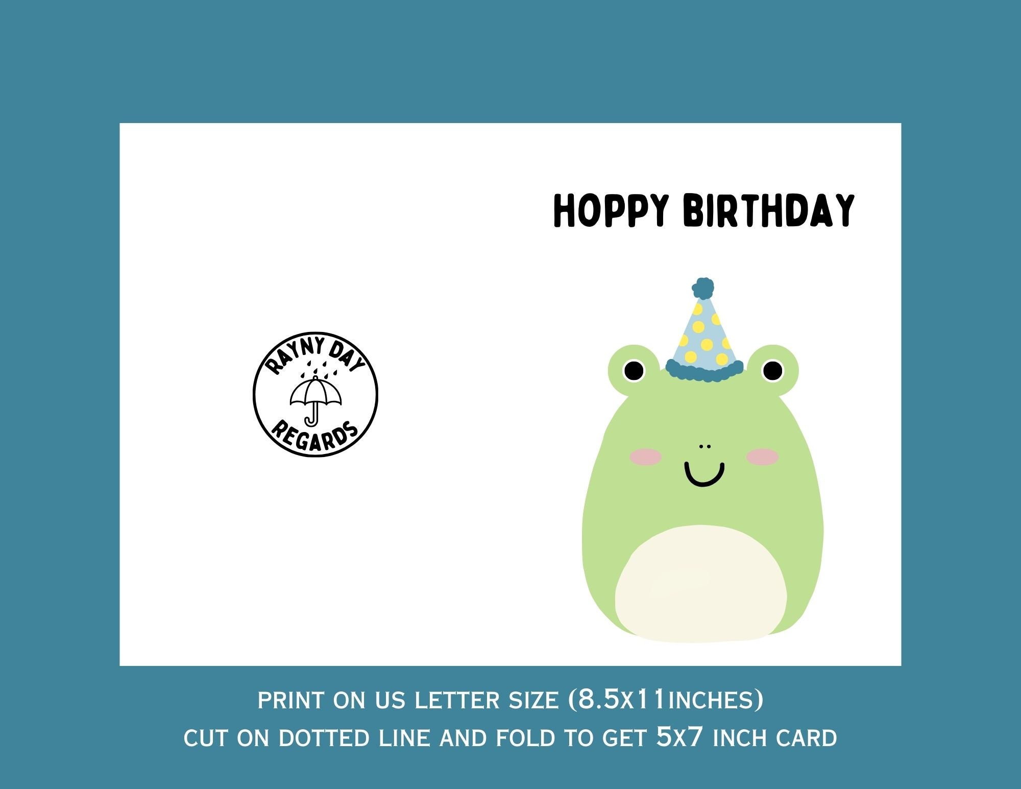 Squishmallow Frog Birthday Card | Funny Pun Card, Printable Card, 5x7 ...