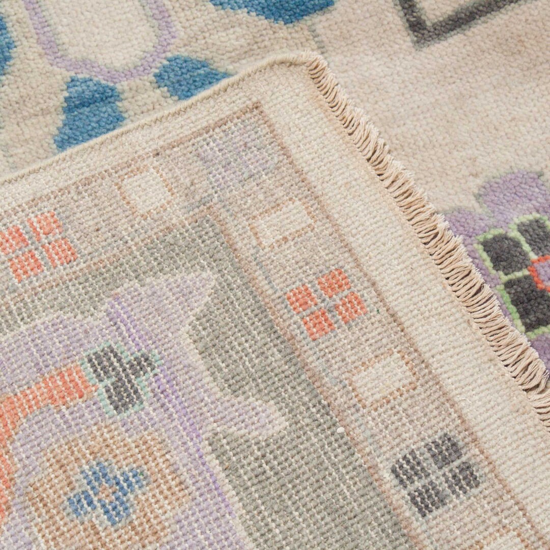 8x5 Beige Turkish Oushak Area Rug, Beige Green Oushak Rug, Handmade ...